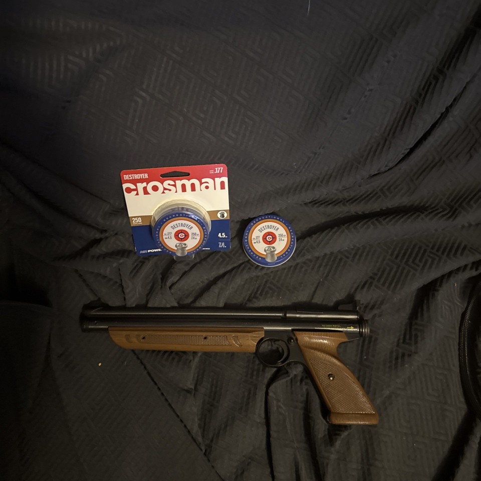 Crosman P1377 Pump Action Single Shot .177 Caliber Pistol - Brown ...