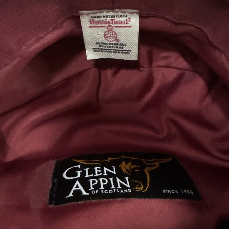 Glen Appin Harris Tweed Baker Boy Newsboy Flat Cap Grey Herringbone Men ...