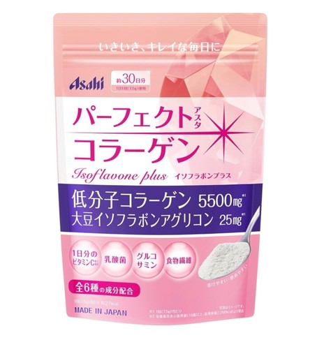 Collagen Probiotics ASAHI Perfect Asta Collagen Powder Isoflavone Plus ...