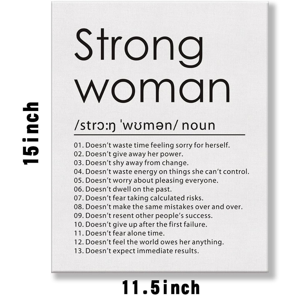 Inspirational Strong Woman Definition Print Canvas Wall Art Home Office ...