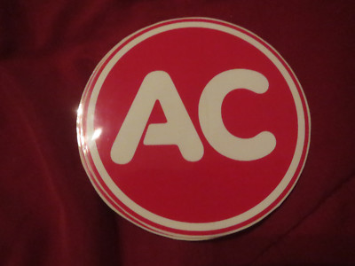 AC SPARK PLUGS SPARK PLUG CAR PARTS RED WHITE VINTAGE LOGO DECAL ...