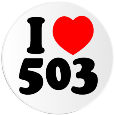 I Love 503 - Circle Sticker Decal 3 Inch - Area Code Portland Oregon | eBay