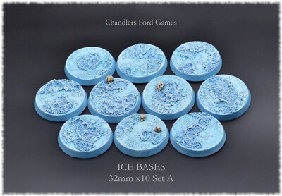 32mm Ice Frozen Bases 40k AOS Kill Team DnD Space Wolves Handmade Resin ...