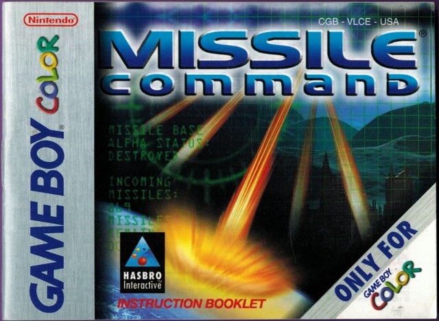 Missile Command (Nintendo Game Boy Color, 1999) Instruction Booklet ...