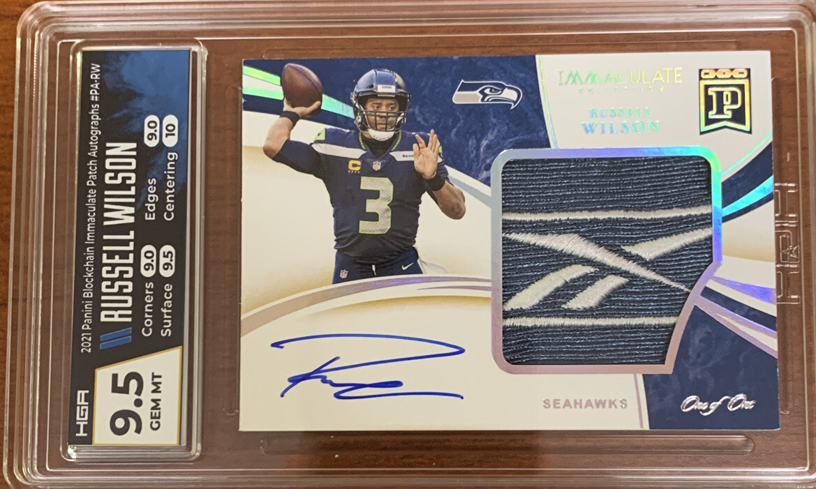 Russell Wilson Immaculate Patch Autograph 1/1 HGA Graded 9.5 | eBay