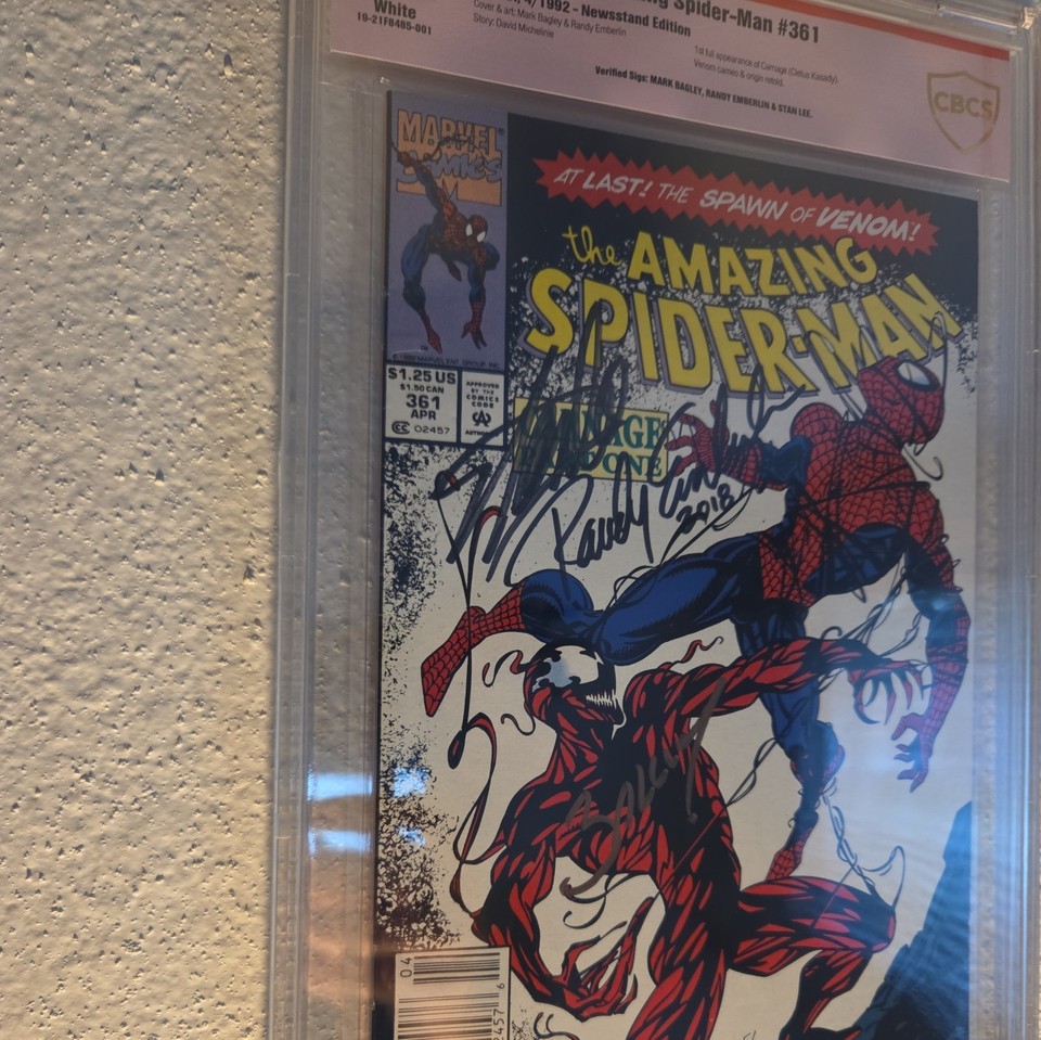 Amazing Spider-Man #361 Signed 3x STAN LEE RANDY EMBERLINE MARK BAGLEY ...