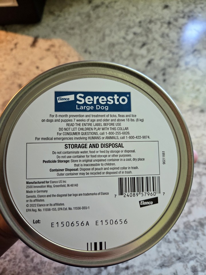Seresto Flea Tick and Lice Collar for Large Dogs, 18lbs, 8 Months ...