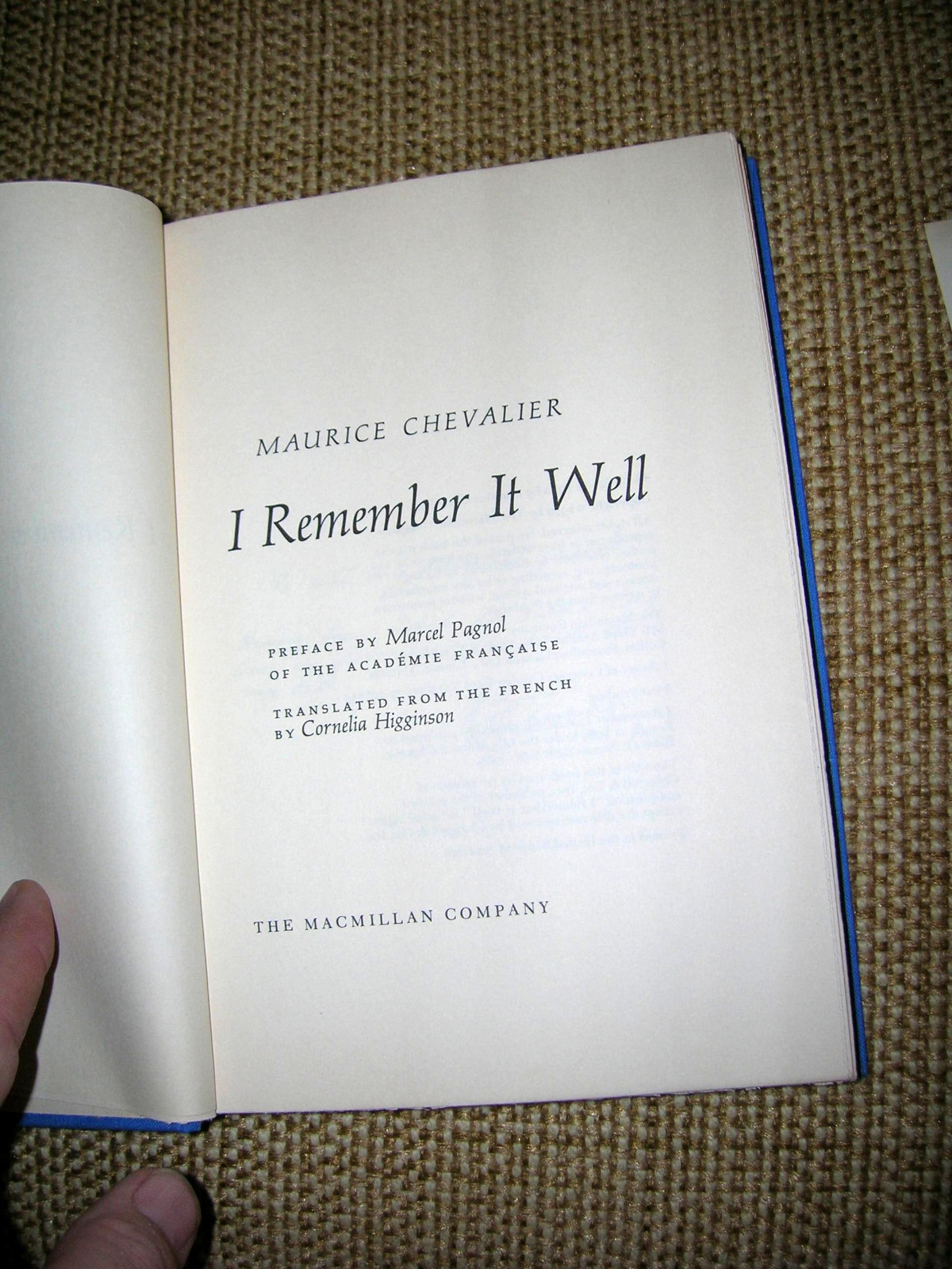 I Remember It Well By Maurice Chevalier 1970 Signed First Printing DJ ...