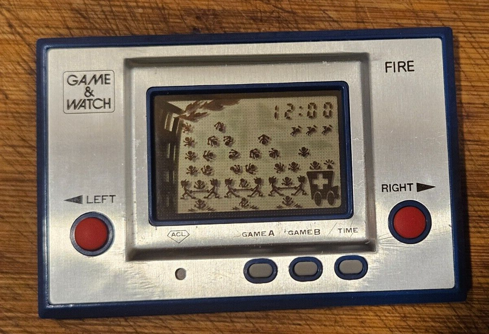 Fire Nintendo Game & Watch RC-04 Rare with original box silver series ...