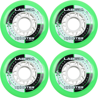 Labeda Shooter Inline Roller Hockey Wheels GREEN 80mm Indoor Outdoor 4 ...