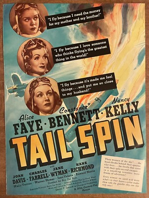 1939 Tail Spin Movie Women Of The Sky Alice Faye Release Promo 1930s ...