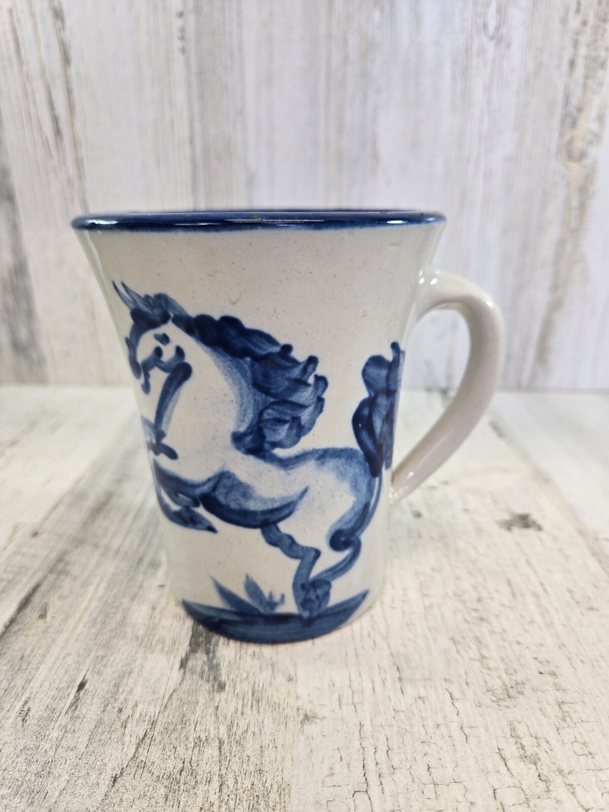 MA Hadley Vintage Horse Coffee Mug The End Blue and White (G) | eBay