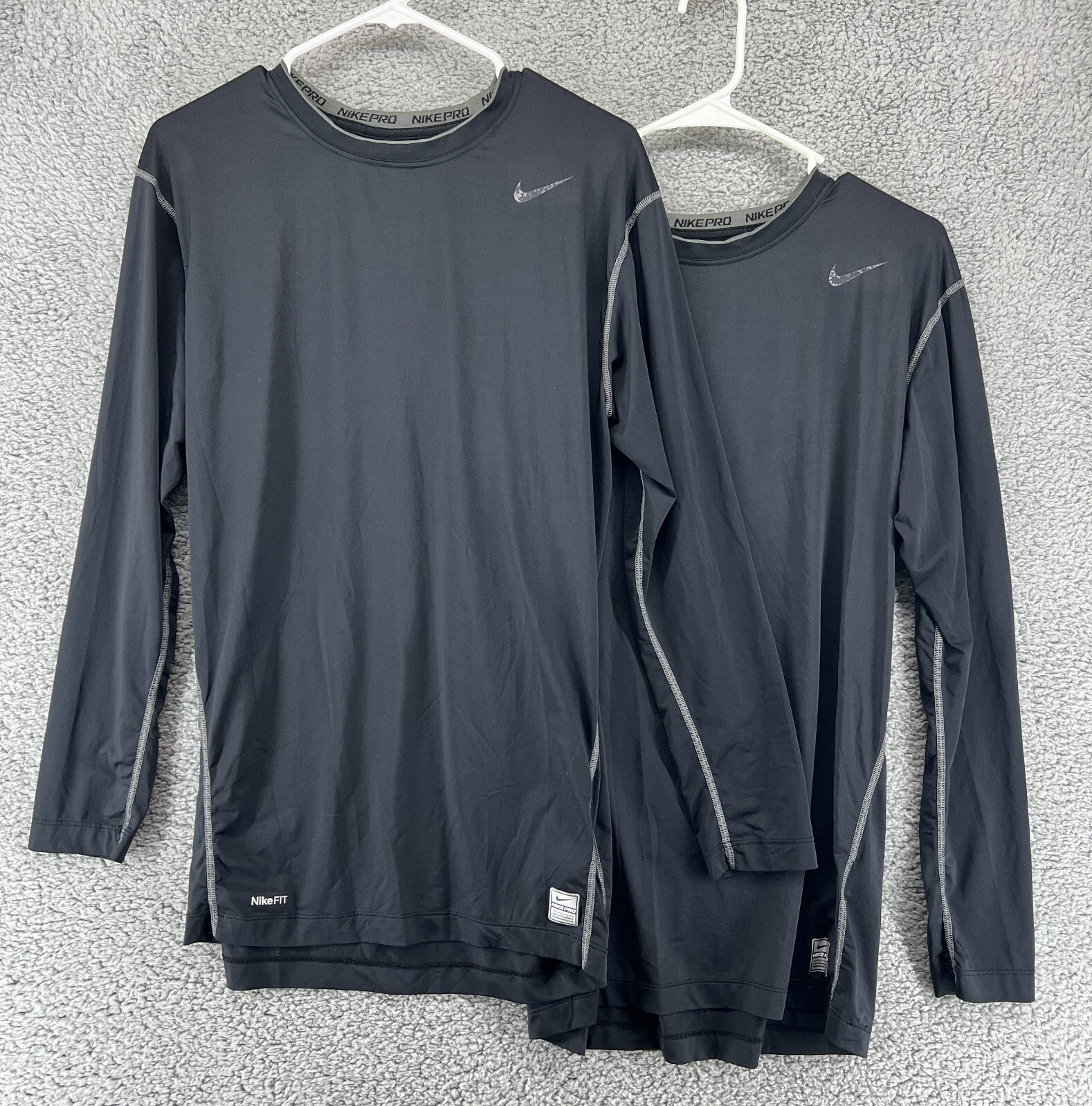 Niko Pro Fit Mens XXL Long Sleeve Black Active Wear Set of Two Athletic ...