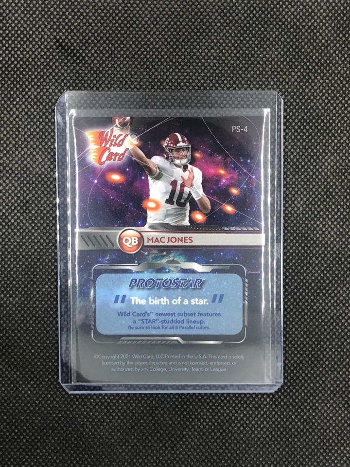 RARE!! MAC JONES - 2021 WILD CARD ALUMINATION - PROTOSTAR - ROOKIE ...
