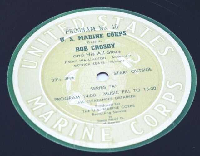 JAZZ Monica Lewis Haines Bob Crosby Marine Corps Transcription Program ...