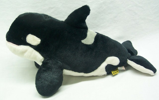 Wild Republic NICE SOFT KILLER WHALE ORCA 14" Plush STUFFED ANIMAL Toy ...