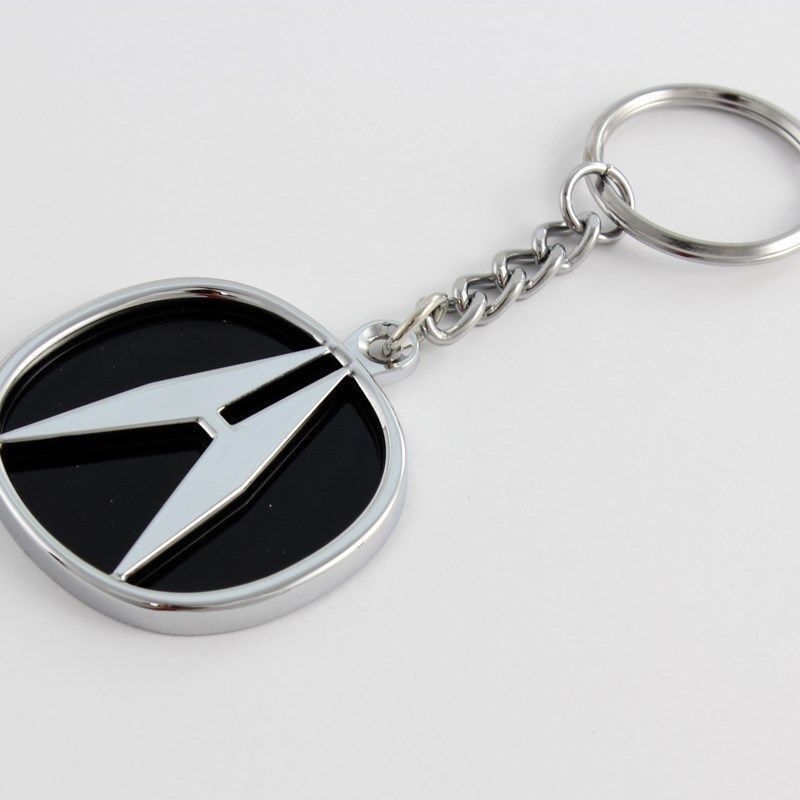 Acura Logo DIE CAST Chrome Metal Key Fob Keyring Keychain Lanyard Pilot ...