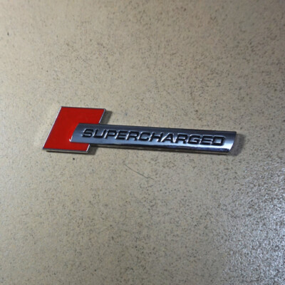 1x Silver Red SUPERCHARGED Chrome Metal Emblem Sticker Badge Decal ...