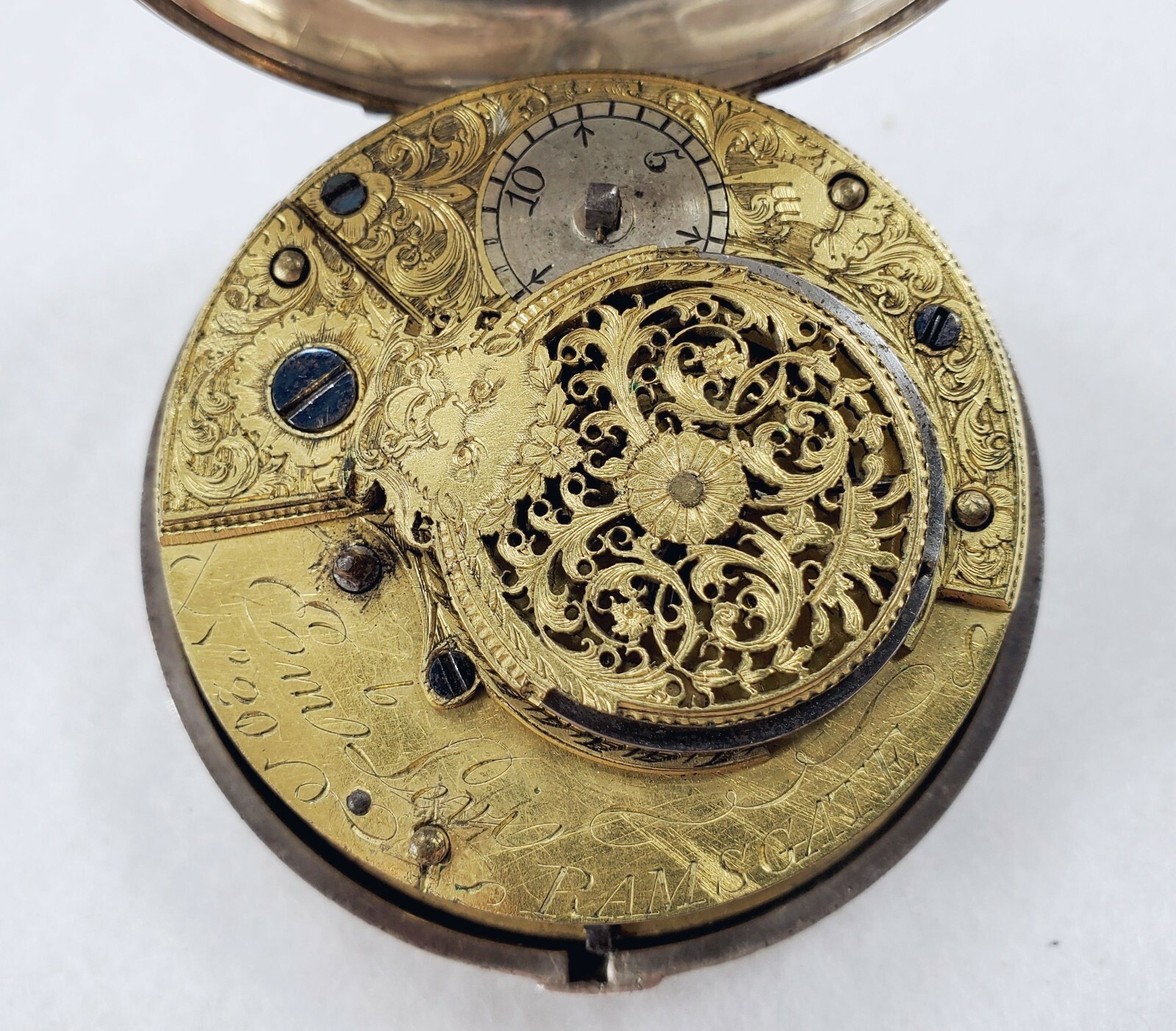 Antique English Silver Fusee & Chain Drive Pocket Watch E.M. LEVI ...