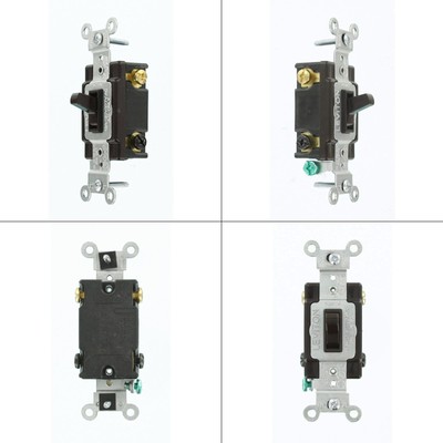 15 Amp Commercial Grade 4-way Toggle Switch, Brown | Leviton Switch ...