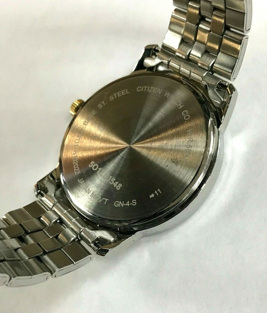 CITIZEN Men's Crystal Black Face Silver Band Watch Quartz G111-S102022 ...