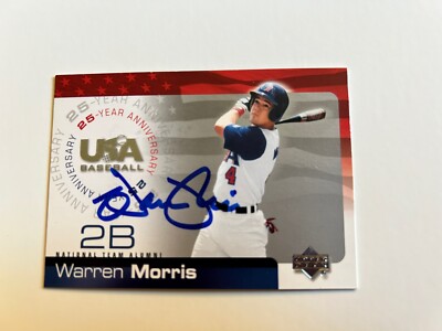 Warren Morris Signed 2004 Upperdeck USA 25th Anniversary Card # USA-130 ...