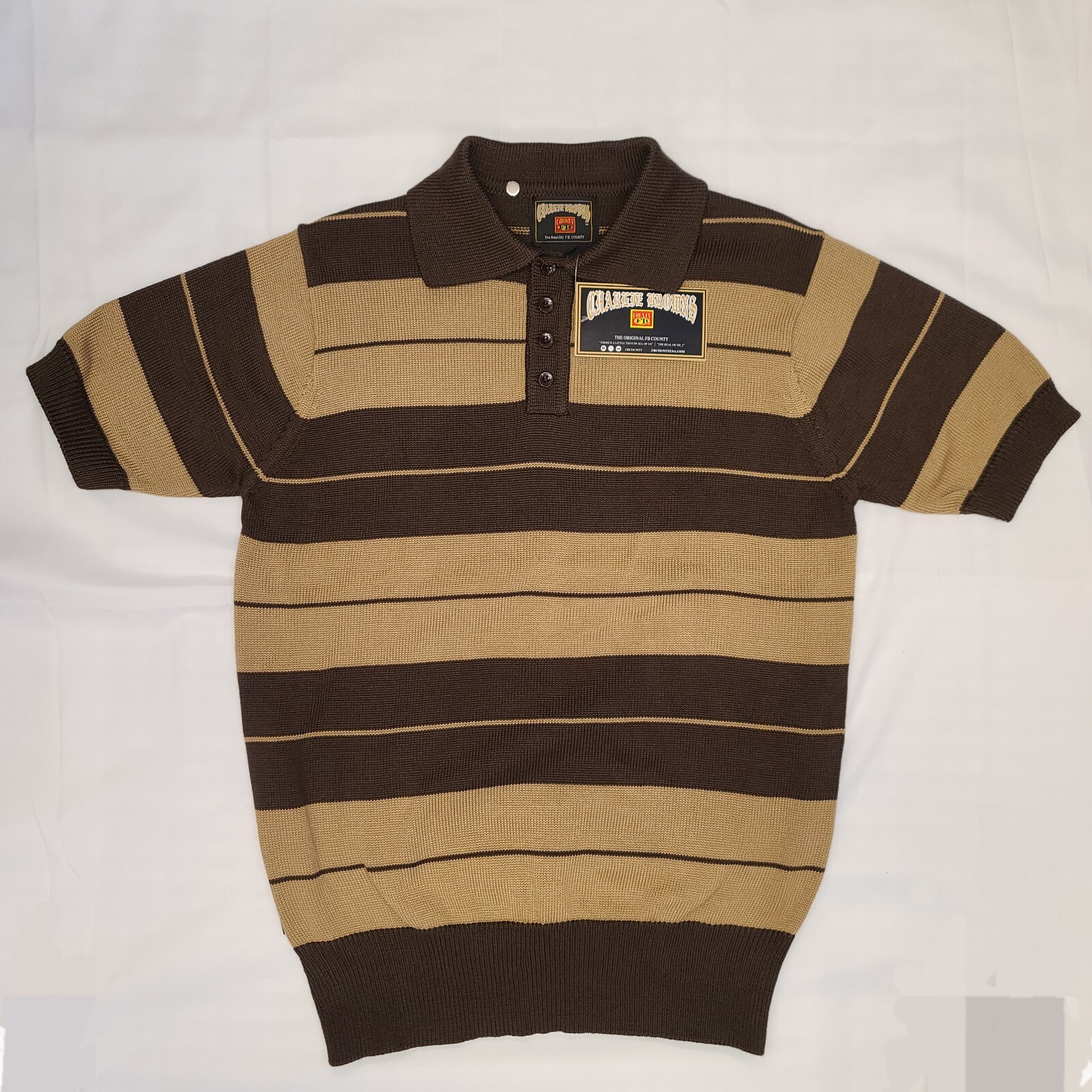 Fb County Men's Charlie Brown Shirts, Polo With Strips, Lowrider, Tan ...