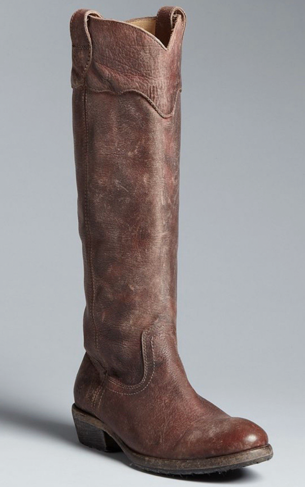 FRYE Carson Lug sole riding Boots sz 7.5 B 77203 Distressed Maple ...