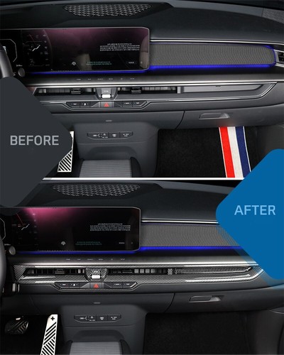 For Kia EV9 Carbon Fiber ABS Center Console Dashboard Air Vent Outlet ...