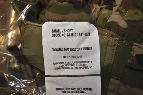 SMALL SHORT ECWCS L5 Soft Shell Cold Weather Pants Level 5 Trousers ...