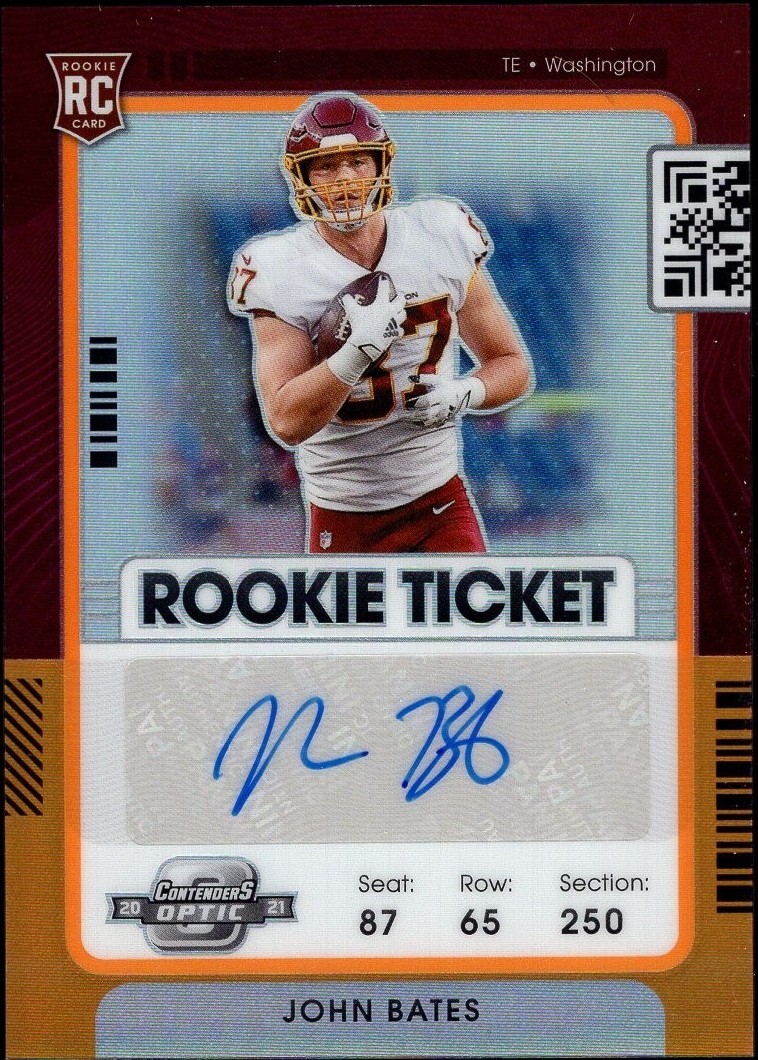 2021 Panini Contenders Optic - Rookie Ticket Autograph John Bates #177 ...