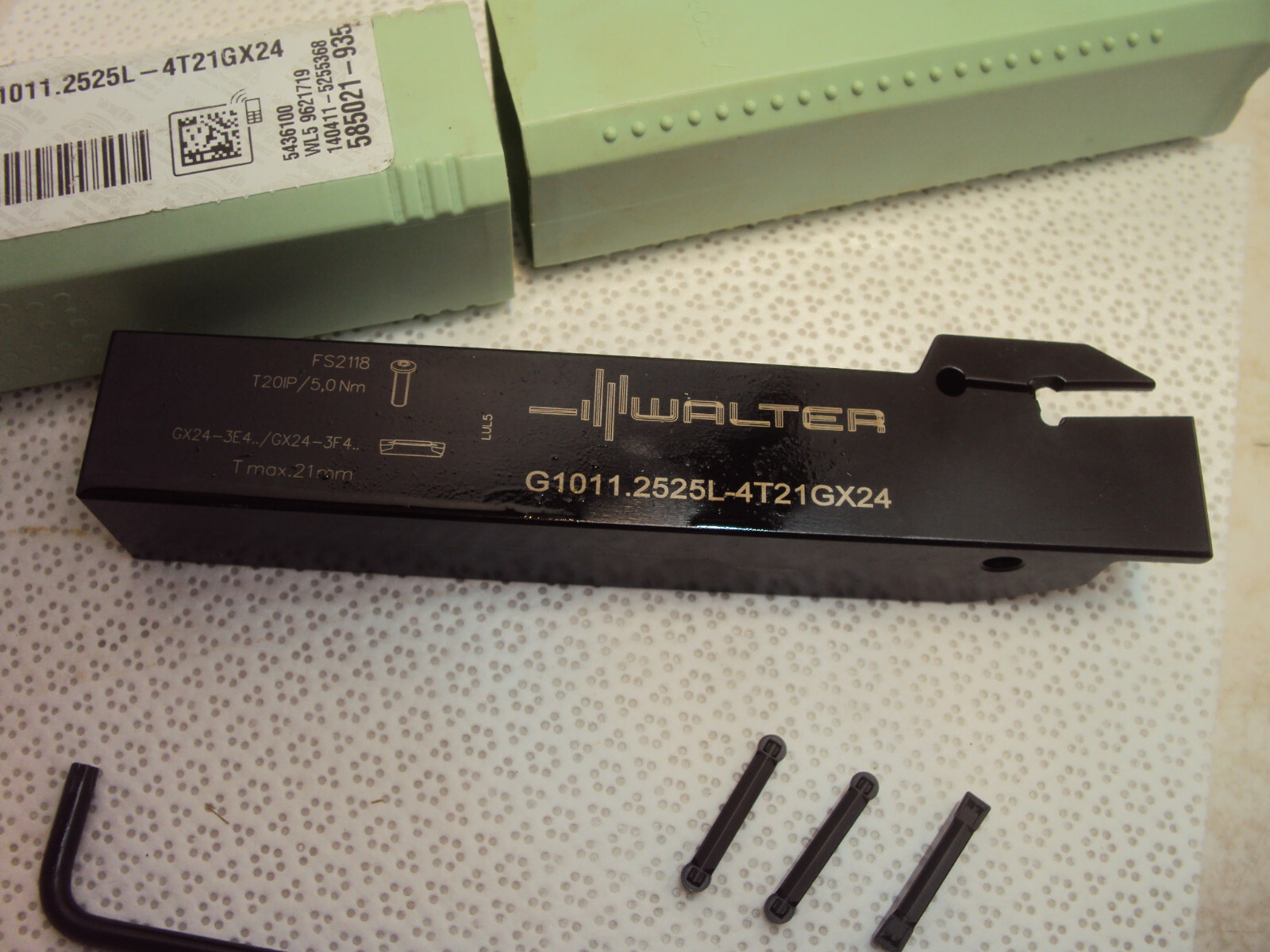 Walter G1011.2525L 4T21GX24 Grooving & Parting 25MM Square Tool Holder ...