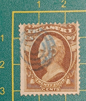US stamp, #O80 Official Treasury Dept., 24c used VG/F, blue calcel | eBay
