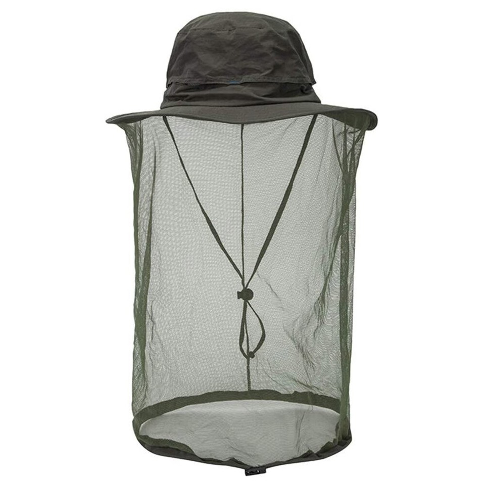 Anti Mosquito Bug Bee Insect Net Hat Fishing Hidden Mesh Cap Head Face ...