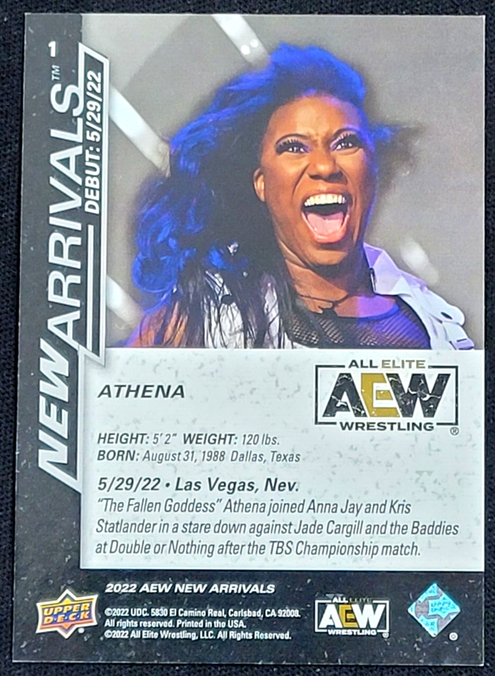 UPPER DECK AEW NEW ARRIVALS ATHENA SILVER | eBay