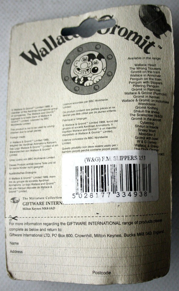 VINTAGE 1989 WALLACE & GROMIT DUCK MAGIC MAGNETS GIFTWARE NEW SEALED ...