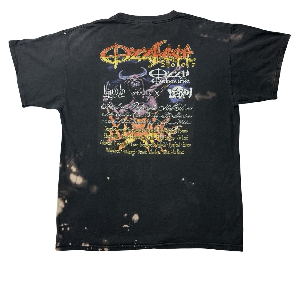 Ozzfest 2007 Ozzy Osbourne Tour T Shirt L Tennessee River Tag Lamb Of ...