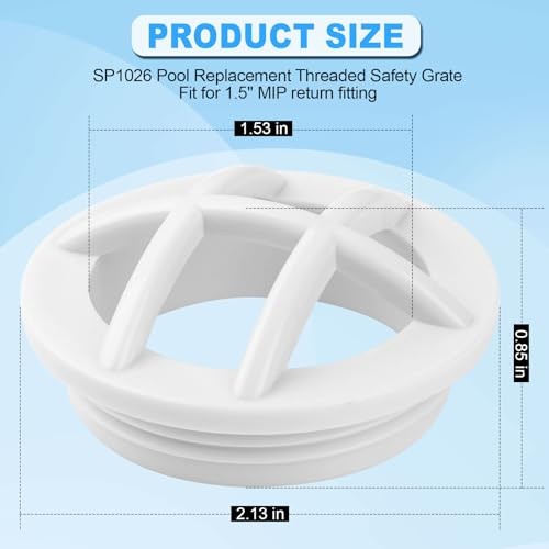 SP1026 Pool Inlet Fitting Grate Pools, Spas and Hot Tubs 1-1/2" Male ...