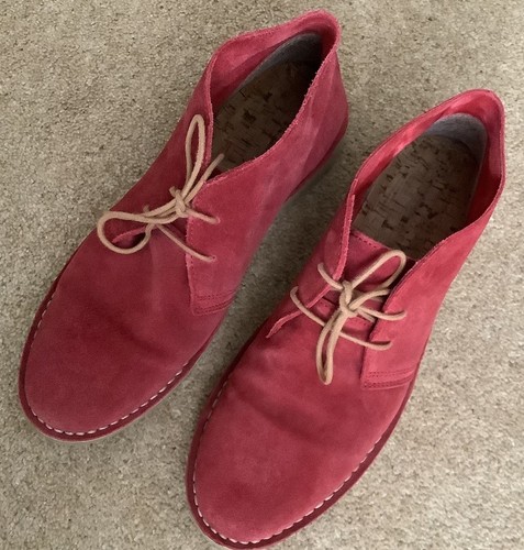 Selected Homme Men’s Red Suede Leon Desert Boots UK Size 9 Made in ...
