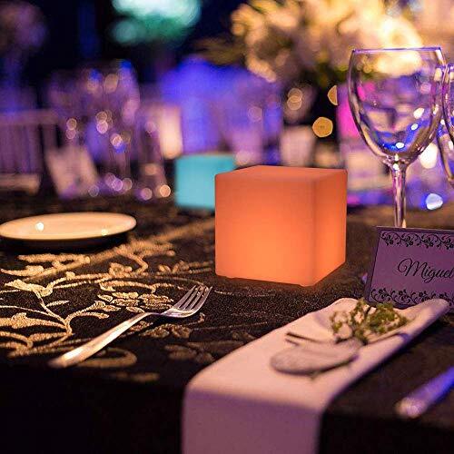 4inch Cordless Led Cube Night Light 16 Colors & Remote Control Battery ...