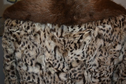 brown white spotted mink fur coat jacket | eBay