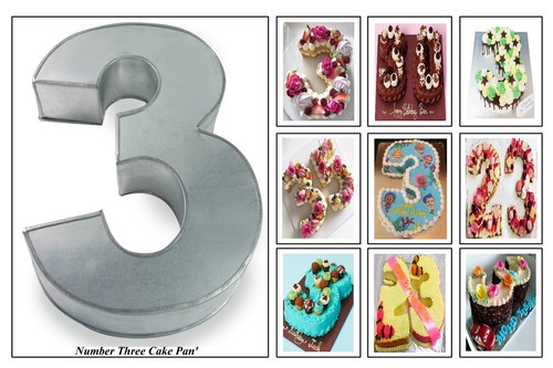 NUMBER CAKE TINS BIRTHDAY ANNIVERSARY CELEBRATION 0 TO 9 PAN MOULD TWO ...