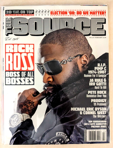 The Source Magazine #218 February 2008 Rick Ross Pimp C Ja Rule Gotti ...