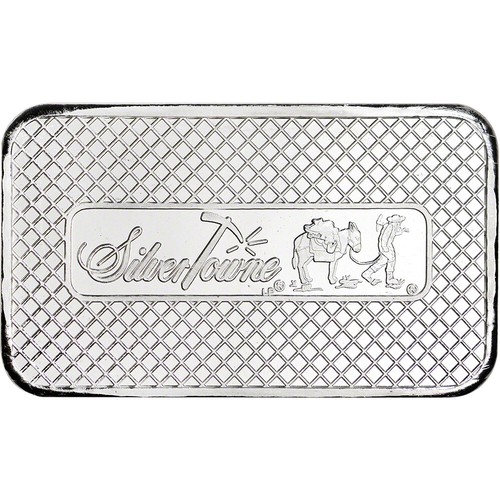 5 oz. SilverTowne Silver Bar - Trademark Prospector Design - 999 Fine ...