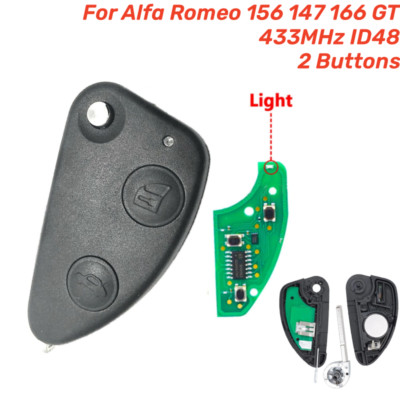 For Alfa Romeo 156 147 166 GT 433MHz ID48 Folding Key Replacement ...