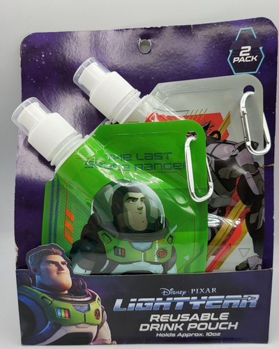 New 2 Pack Disney's Pixar BUZZ LIGHTYEAR & ZURG Reusable Drink Pouch ...