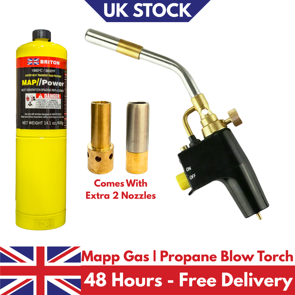 Propane Gas Soldering Brazing Plumbers Tool Gas Torch Map Blow Torch ...