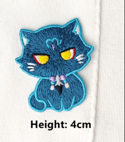 Genshin Impact Iron-on Embroidery Patches Xiao Meow Cat Keychain Charm ...