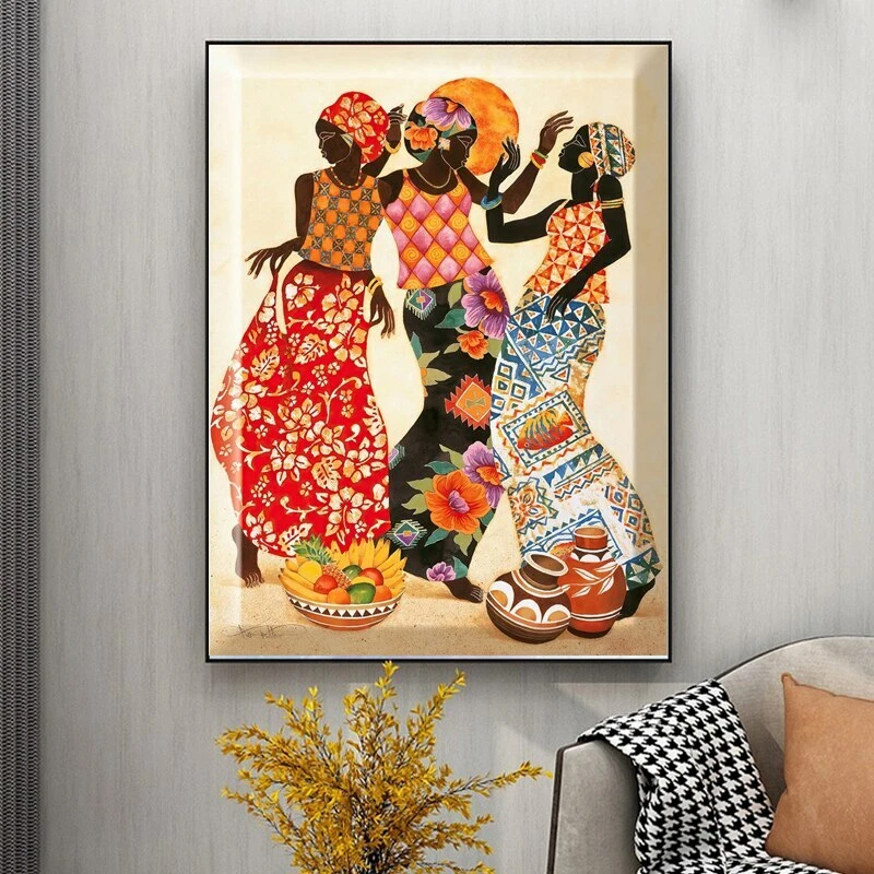 African Woman Dancing Painting