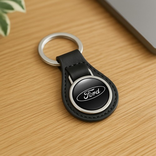 Ford Classic Leather Keychain | Car Logo Keyring | Auto Key Fob Charm ...